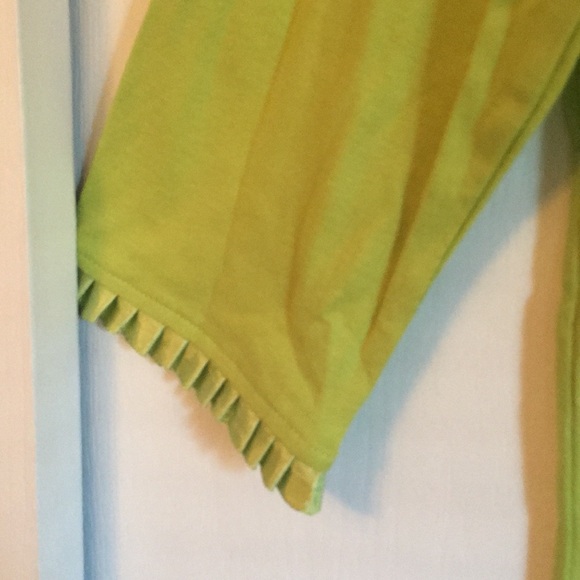 Just Class | Tops | Just Class Lime Green Ruffle Neck Tee Size L | Poshmark
